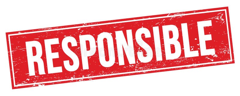 RESPONSIBLE Text on Red Grungy Rectangle Stamp Stock Illustration ...