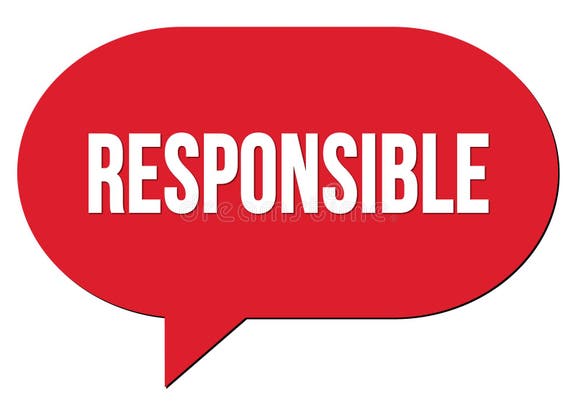 RESPONSIBLE Text Written in a Red Speech Bubble Stock Illustration ...