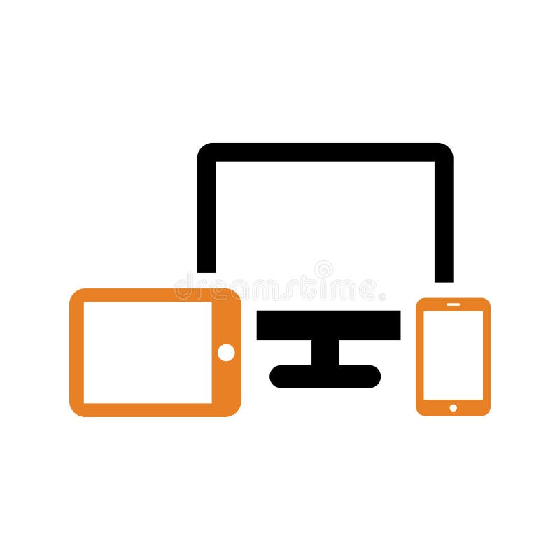 Responsive, Adaptive, Computer Icon. Simple Vector Sketch Stock Illustration - Illustration of ...