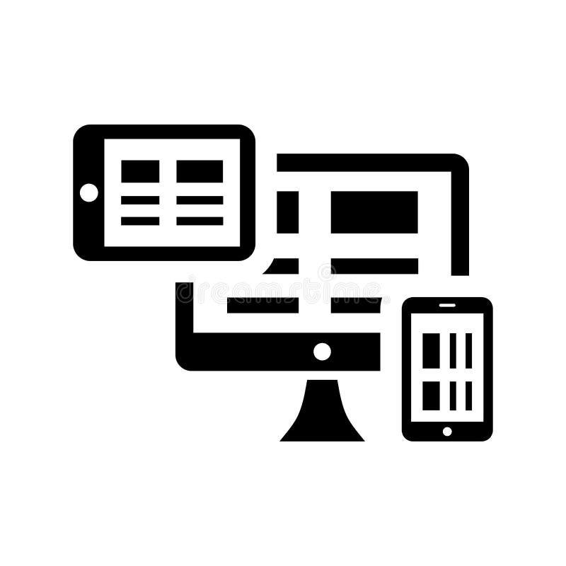 Responsive, Adaptive, Design Icon. Black Vector Design Stock ...