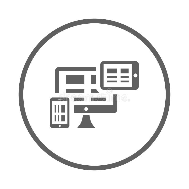 Responsive, Adaptive, Design Icon. Gray Vector Design Stock ...