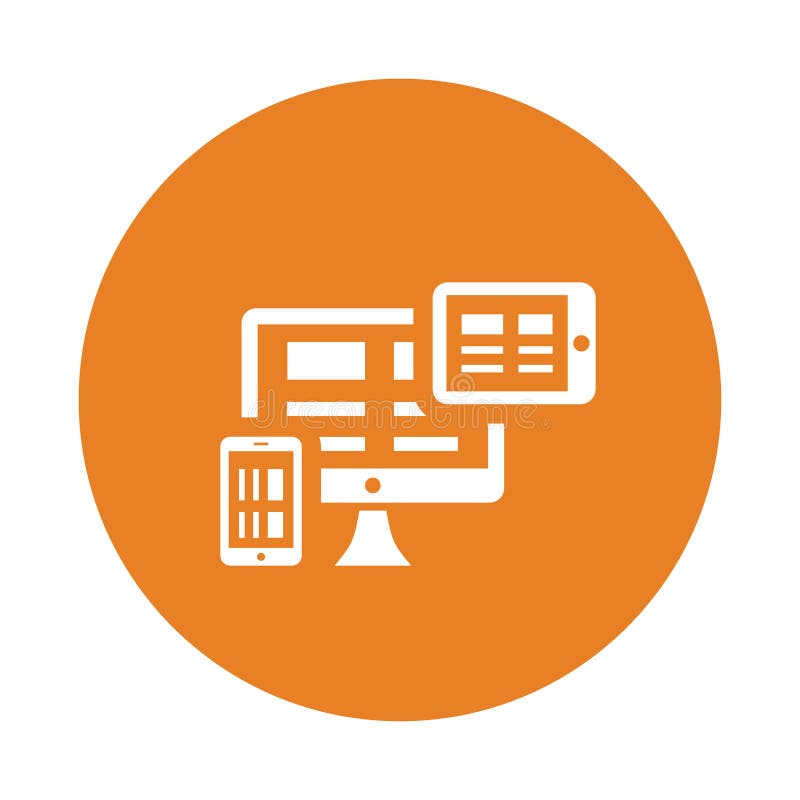 Responsive, Adaptive, Design Icon. Orange Vector Design Stock ...