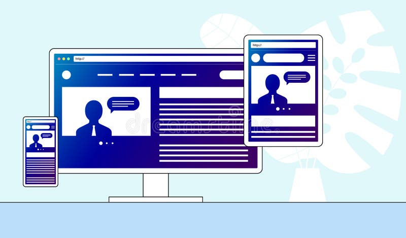 Responsive Adaptive Web Design. Website Open on Different Devices ...