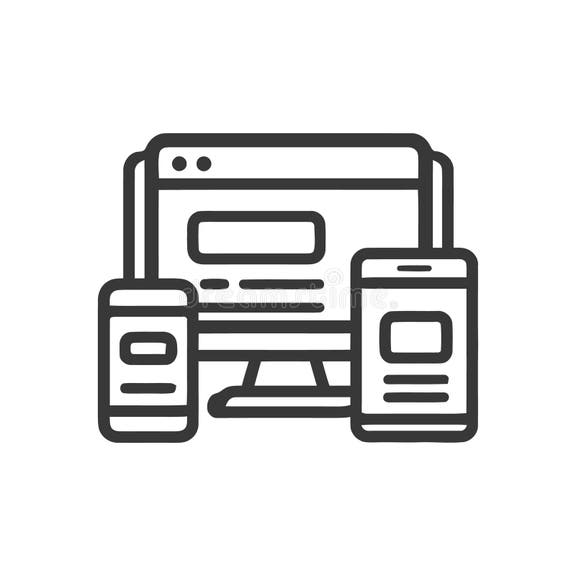 Responsive Web Design: Desktop and Mobile Interface Stock Vector - Illustration of application ...