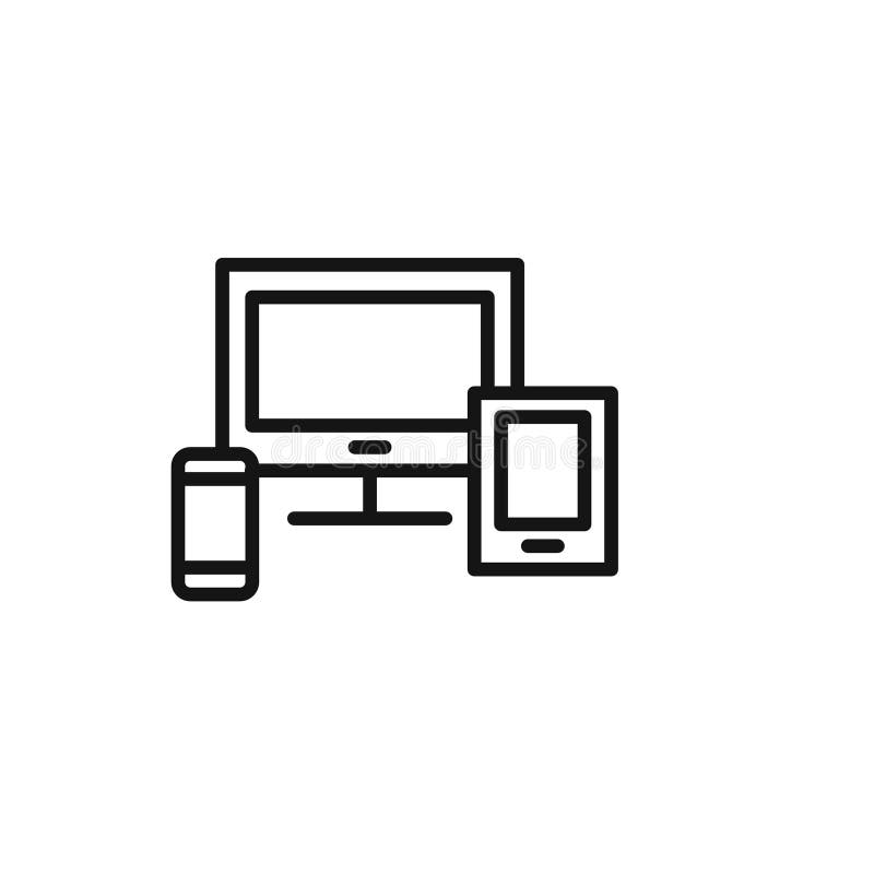 Responsive Design Icon Outline Collection in Black Stock Vector ...