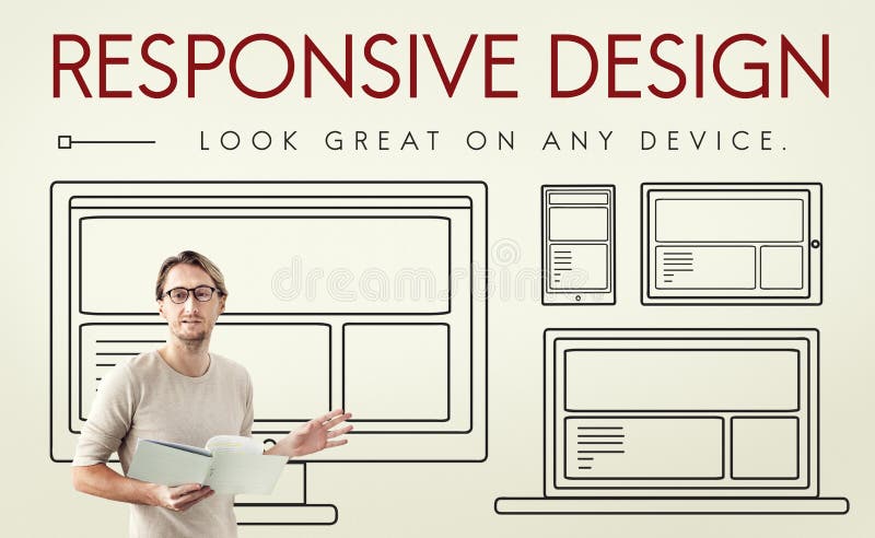 Responsive Design Layout Webpage Template Concept Stock Image - Image ...