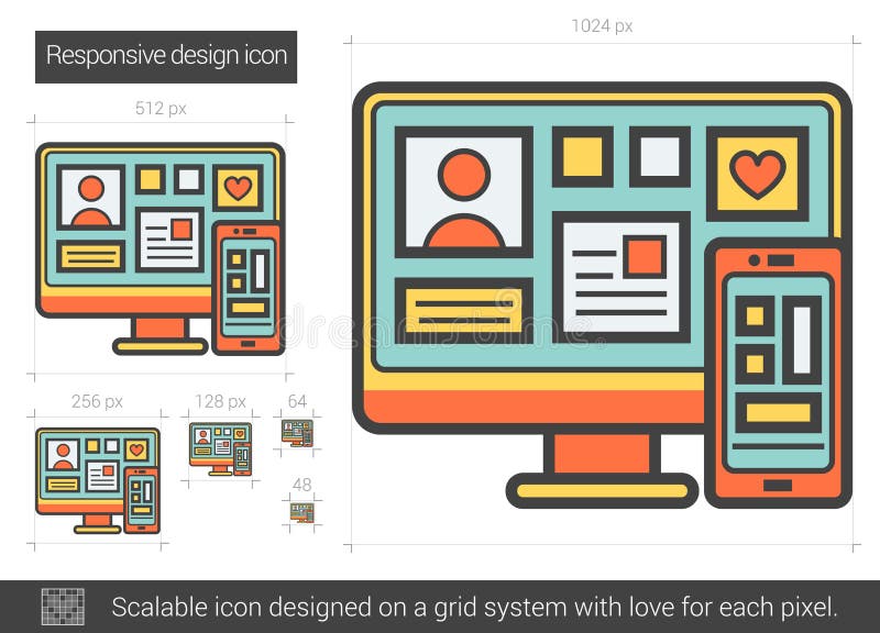 Scalable with Responsive Web Design Stock Illustration - Illustration ...