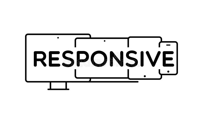 Responsive word on purple stock illustration. Illustration of pink ...