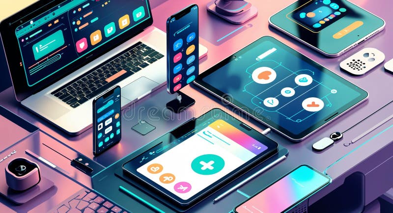 Responsive Design Technology Laptop Tablet Smartphone Mobile App ...