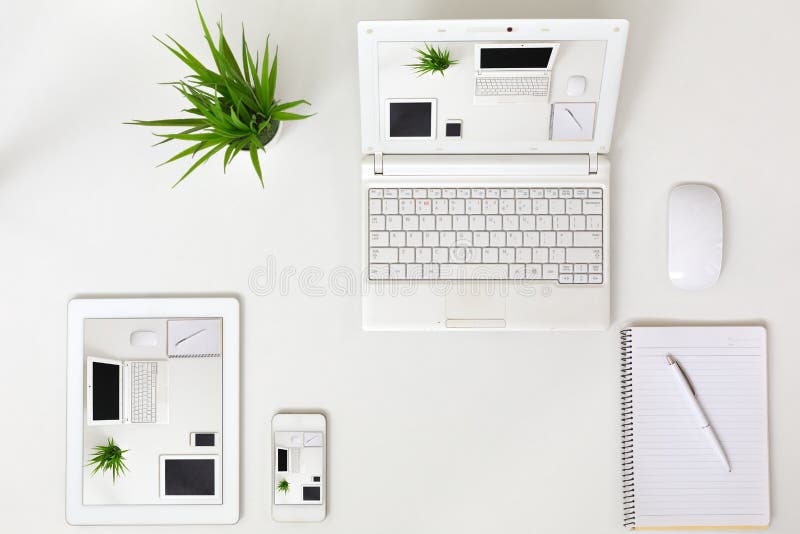 Responsive Design Theme Example Electronic Gadgets on White Background ...