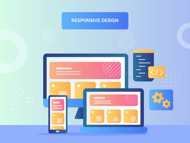 Responsive Design UI on Screen Device Computer Laptop Smartphone with ...