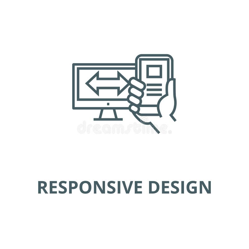 Responsive Design Vector Line Icon, Linear Concept, Outline Sign ...