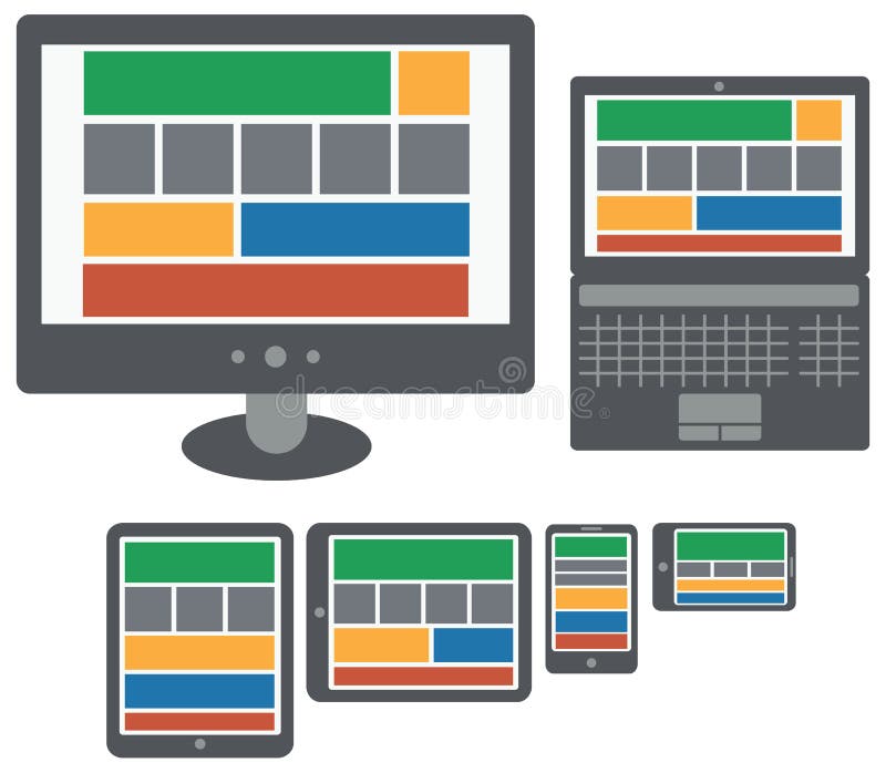 Responsive Design Web Application on Screen of Personal Computer Stock ...