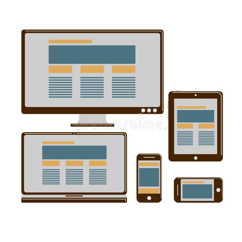 Responsive design for web stock vector. Illustration of reflection ... Responsive design for web stock vector. Illustration of reflection ...