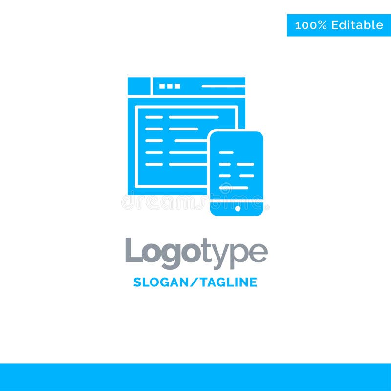 Responsive, Design, Website, Mobile Blue Business Logo Template Stock ...