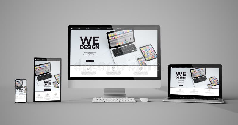 Responsive Devices Isolated Design Stock Illustration - Illustration of ...