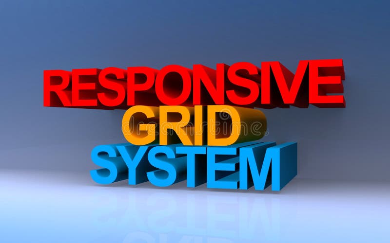 Responsive Grid System on Blue Stock Illustration - Illustration of ...