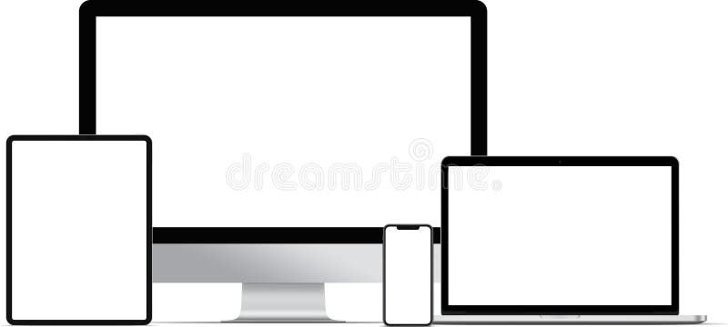 Responsive Layout Mockup for Desktop Devicecs Stock Image - Image of ...