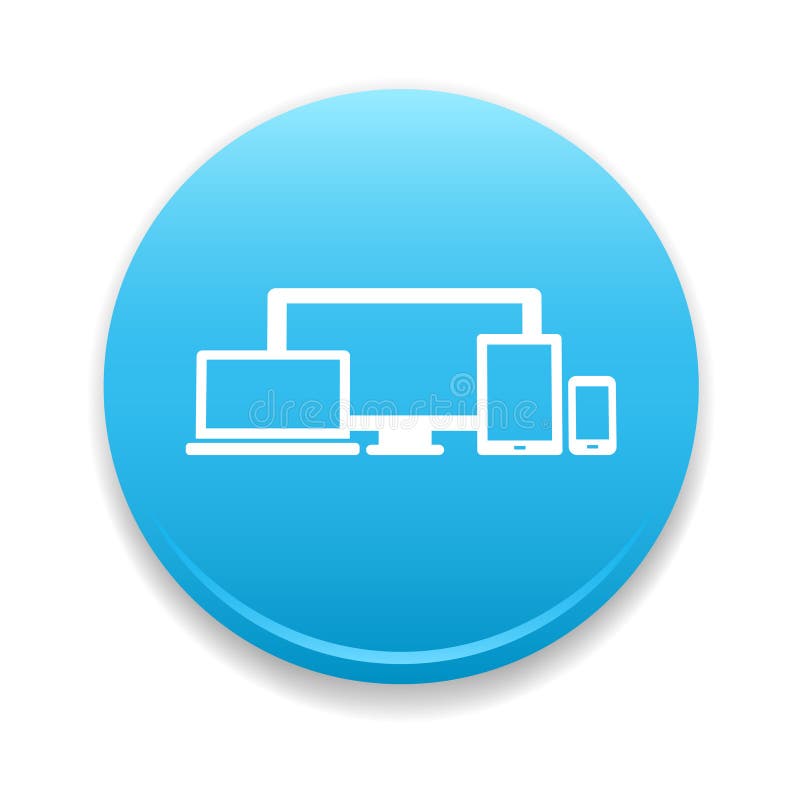Responsive Multi-device Round Icon Stock Vector - Illustration of ...