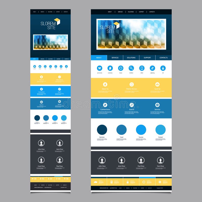 Responsive One Page Website Template with Blurred Background - Desktop ...