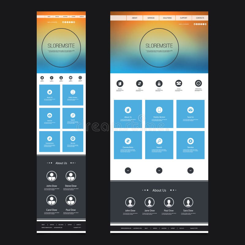 Responsive One Page Website Template with Blurred Background - Desktop ...