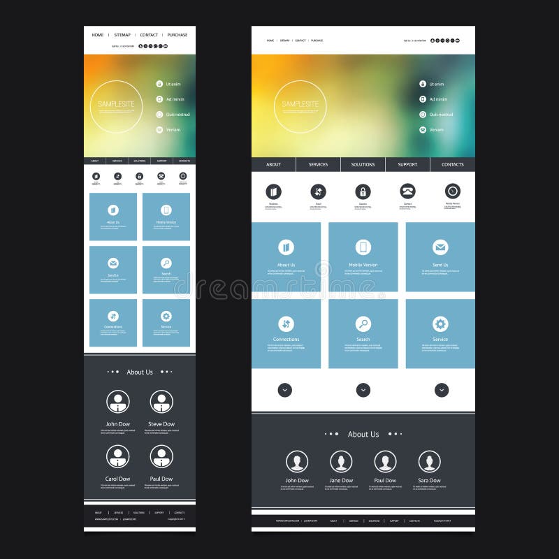 Responsive One Page Website Template with Blurred Background - Sunset ...