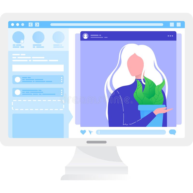 Responsive Profile Social Media Account Page Icon Stock Vector ...