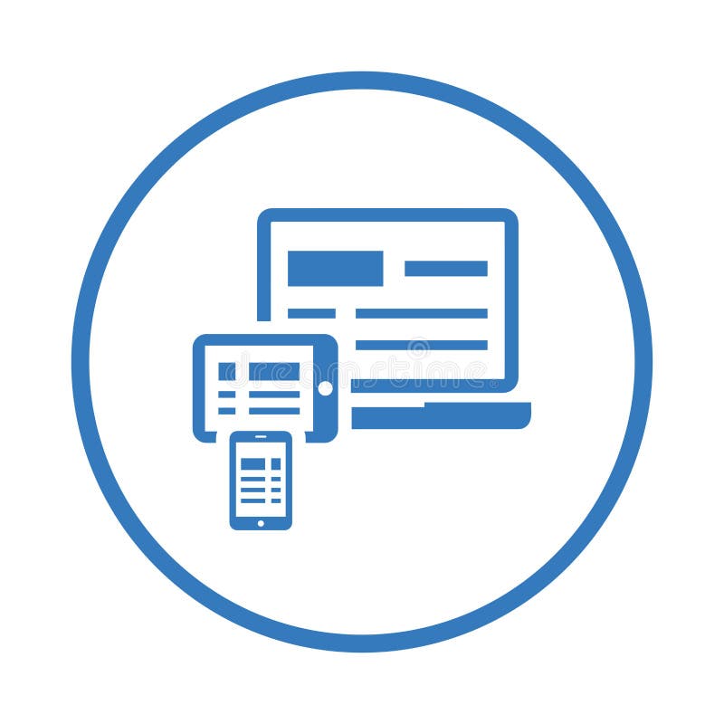 Responsive, Ui, Design Icon. Blue Vector Sketch Stock Illustration - Illustration of screen ...