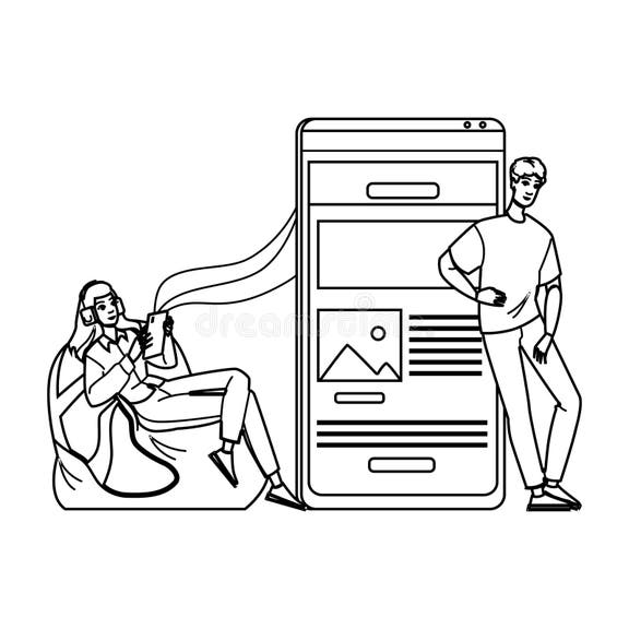 Responsive Usability Website Vector Stock Vector - Illustration of performance, mobile: 385427562