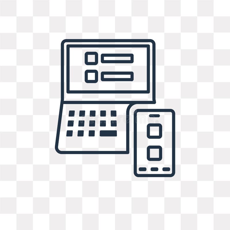 Responsive Vector Icon Isolated on Transparent Background, Linear ...