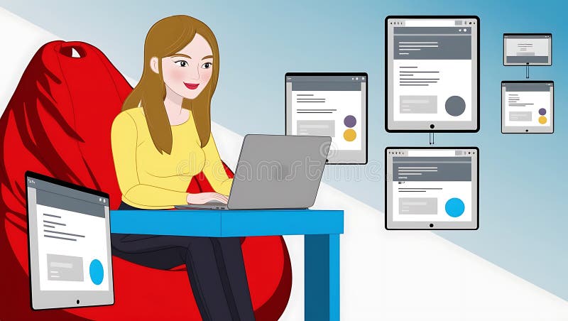 Responsive Web Design Across Multiple Devices Illustration Stock ...