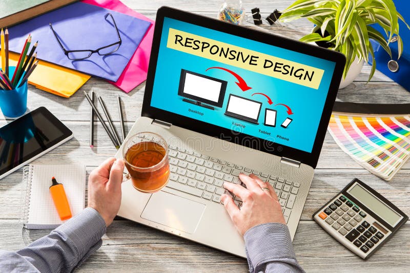 Responsive web design stock image. Image of equipment - 45099251