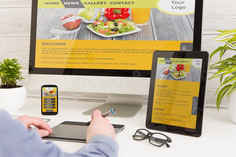 Responsive web design stock image. Image of communication - 68318313