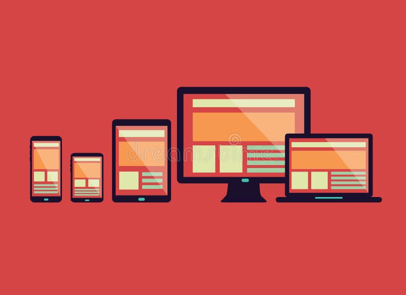 Fully Responsive Web Design Stock Vector - Illustration of book ...