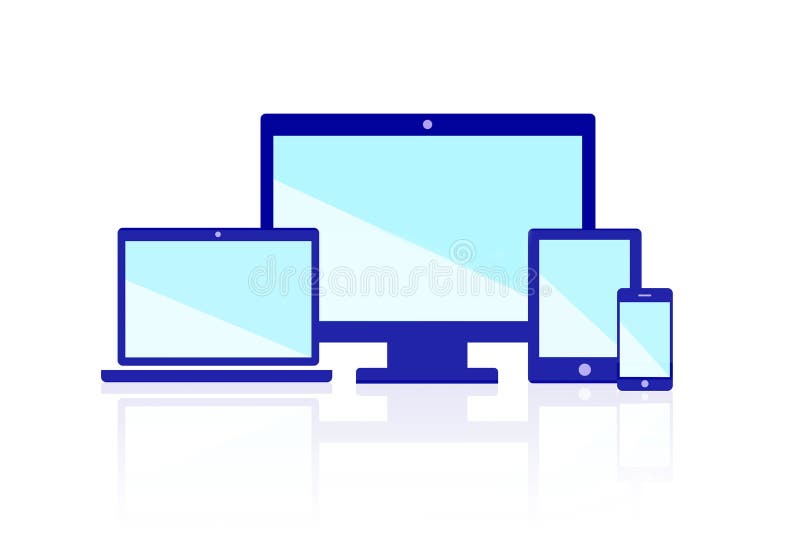 Responsive Web Design Flat Icon Group Illustration Stock Illustration ...