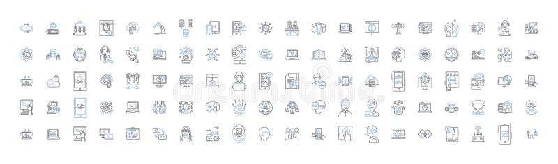 Responsive Web Design Line Icons Collection. Mobile-friendly, Adaptable ...