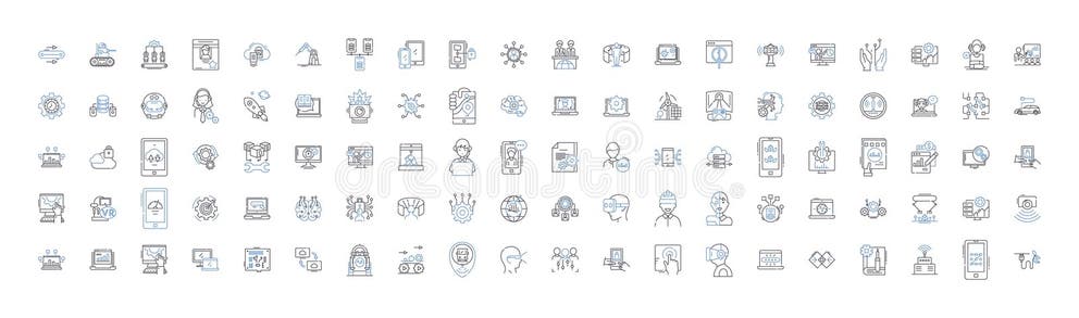 Responsive Web Design Line Icons Collection. Mobile-friendly, Adaptable ...