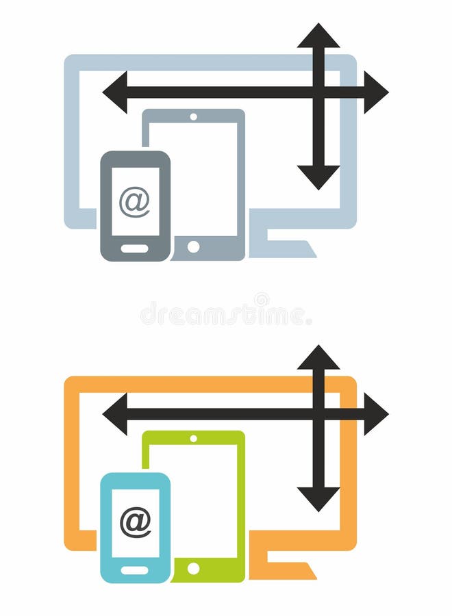 Responsive Web Design Screen Width Graphic - Two Ways Stock Vector ...
