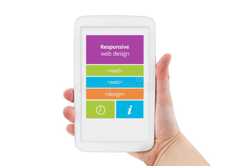 Responsive Web Design on Tablet Stock Photo - Image of smart, size ...