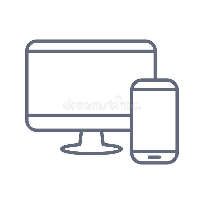 Responsive Web Design Trendy Style Black Icon. Vector Icon on White ...