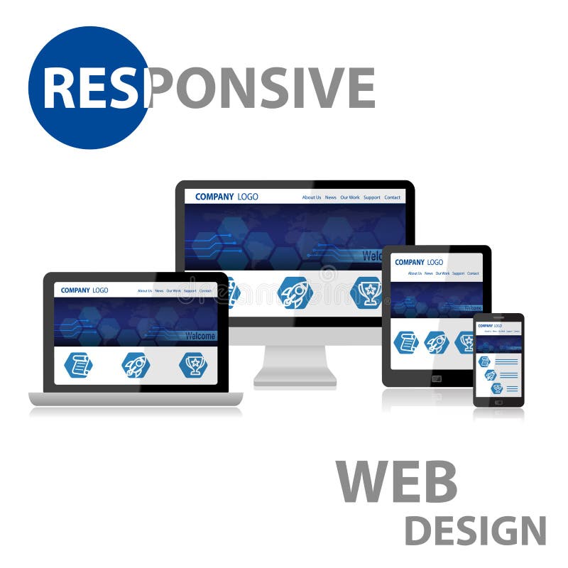Responsive Web Design on Various Device Stock Illustration ...