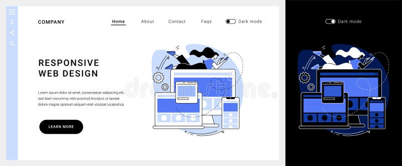 Responsive Web Design Vector Concept Landing Page. Stock Vector ...