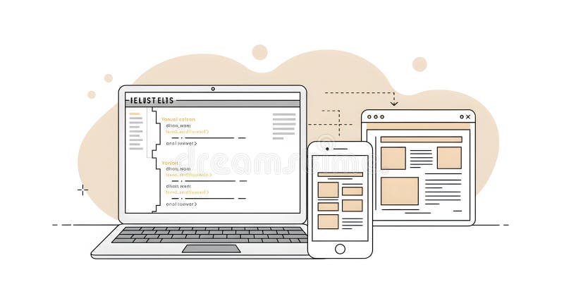 Cross Platform Development Vector Illustration Stock Illustrations ...