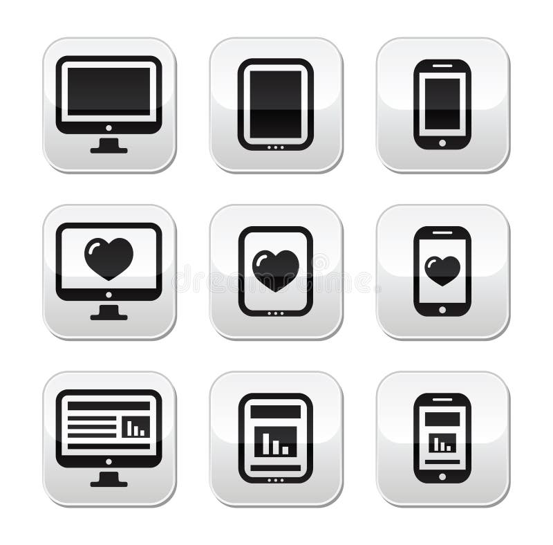 Responsive Design for Web- Computer Screen, Smartphone, Tablet Icons ... Responsive Design for Web- Computer Screen, Smartphone, Tablet Icons ...