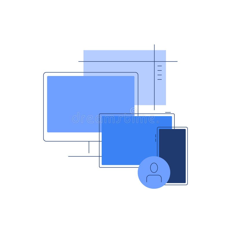 Responsive Layouts and Screens Resolution Stock Vector - Illustration ...