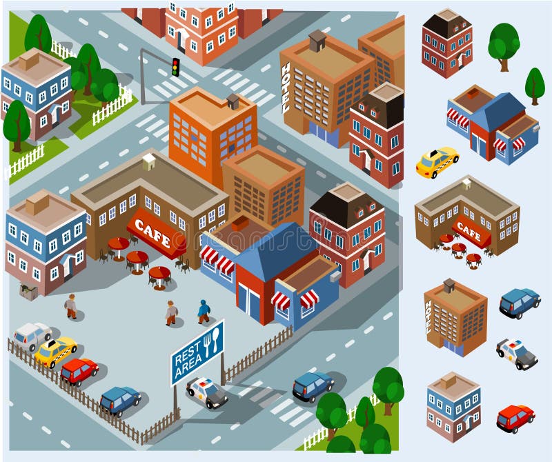 Rest Area and Cafe stock vector. Illustration of compose - 18283260