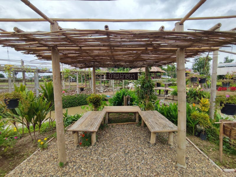 Rest area in a farm. stock image. Image of area, tent - 222934403