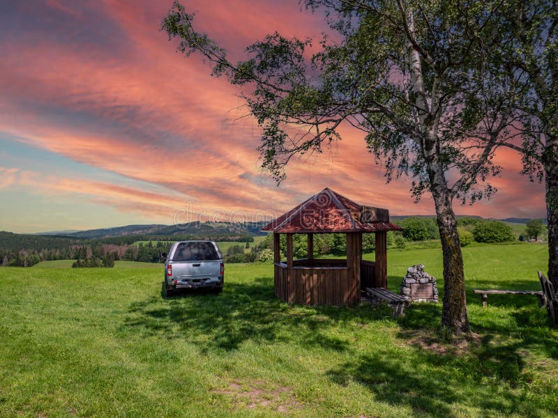 Rest Area Rennsteig in the Thuringian Forest Germany Stock Image ...