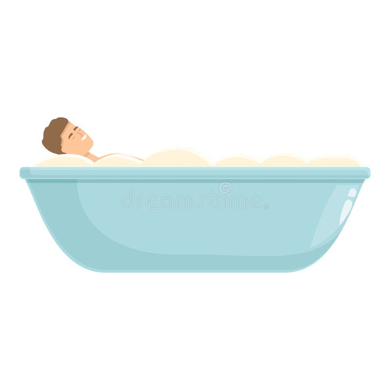 Man Take Bath Icon Cartoon Vector. Warm Shower Stock Vector ...