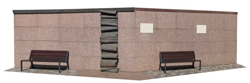 Rest Benches Near a Granite Wall in a Public Park Stock Image - Image ...